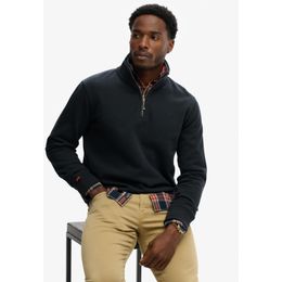 Superdry Herren Sweatshirt "ESSENTIAL LOGO HENLEY"eclipse navy, Gr. XXL, unifarben, angeraute Sweatware, Obermaterial: 70% Baumwolle, 30% Polyester,