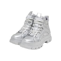 Buffalo Damen Stiefel "Buffalo ASPHA NC MID - VEGAN", Gr. 38, silber, Polyurethan, unifarben, Schuhe
