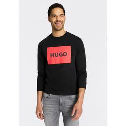Hugo Herren Sweatshirt "Duragol", schwarz, Gr. L, unifarben, Sweatware, Obermaterial: 100% Baumwolle, Sweatshirts, Rundhalsausschnitt, Regular Fit,