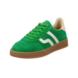 Gant Damen Sneaker "Cuzima", Gr. 36gr&uuml;n, peach pink, Leder, Veloursleder, Schuhe, Retro Sneaker, Schn&uuml;rschuh mit Lederinnensohle