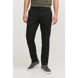 Jack & Jones JACK & JONES Herren Chinos "JPSTOLLIE DEVON CHINO NOOS", schwarz, Gr. 36, unifarben, Web, Obermaterial: 74% Polyester, 24% Viskose, 2% Elasthan,