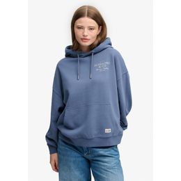 Superdry Damen Kapuzensweatshirt "LUXE CASUAL RELAXED HOOD"vintage indigo, Gr. XL, bedruckt, Sweatware, Obermaterial: 100% Baumwolle, Sweatshirts,