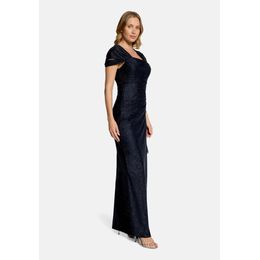 Vera Mont Damen Abendkleid "Damen im Glitzer-Look", blau, Gr. 44, Mesh, Obermaterial: 100% Polyester. Futter: 100% Polyester, Kleider