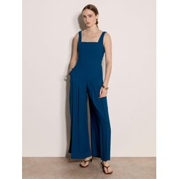 Apricot Damen Jumpsuit "Jumpsuit aus Cr&ecirc;pe", blau, Gr. 42, uni, gewebt, Obermaterial: 100% Polyester PES., Overalls, mit weitem Bein