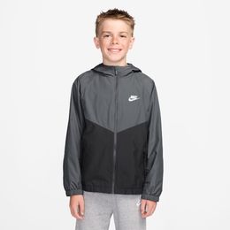 Nike Sportswear Kinder Trainingsjacke "K NSW RPL WR HD JKT", schwarz-wei&szlig;, Gr. M, mehrfarbig, Interlock, Obermaterial: 100% Polyester, Jacken, F&uuml;r