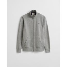 Gant Herren Sweatjacke "REG SHIELD FULL ZIP SWEAT", grau, Gr. 4XL, Sweatware, Obermaterial: 87% Baumwolle, 13% Polyester, Sweatjacken, mit