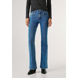 Pepe Jeans Damen Slim-fit-Jeans "flare fit jeans FLARE JEANS MW VENUS", blau, Gr. 25, 99% Baumwolle, 1% Elasthan, Jeans