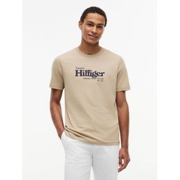 Tommy Hilfiger Herren T-Shirt "NAUTICAL CHEST GRAPHIC REGULAR", beige, Gr. M, Obermaterial: 100% Baumwolle, Shirts