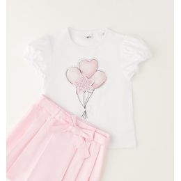 IDO M&auml;dchen Shorts "BABY GIRL TWO PIECES SET", rosa, Gr. 92, 95% Baumwolle, 5% Elasthan - 97% Baumwolle, 3% Elasthan, Hosen