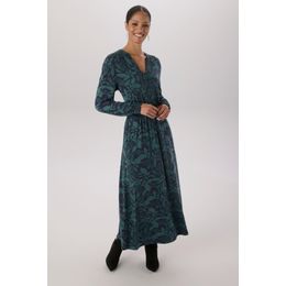 Damen Midikleid, gr&uuml;n, Gr. 42, Aniston SELECTED, bedruckt, gebl&uuml;mt, gemustert, Single Jersey, Obermaterial: 95% Viskose, 5% Elasthan, Kleider, mit