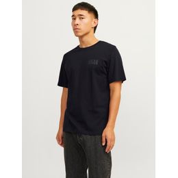 Jack & Jones JACK & JONES Herren T-Shirt "JJECORP Herren-Tee mit figurbetonter Silhouette", schwarz, Gr. XS, bedruckt, Jersey, Obermaterial: 100% Baumwolle,