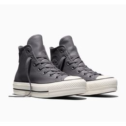Converse Damen Sneaker "CHUCK TAYLOR ALL STAR LIFT PLATFORM WATER-REPELLENT", Gr. 40, grau, Leder, Schuhe, wasserabweisendes Leder