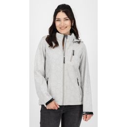 DEPROC Active Damen Funktionsjacke "SHELBY PEAK XII Outdoorjacke", grau, Gr. 50, Softshell, 100% Polyester, Jacken, leichte Softshelljacke mit