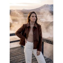 Gil Bret Damen Winterjacke "Damen mit Kragen", braun, Gr. 46, Obermaterial: 40% Polyacryl, 30% Polyester, 22% Wolle, 5% Polyamid, 3% diverse