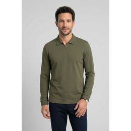 OLYMP Herren Langarm-Poloshirt, gr&uuml;n, Gr. L, Jersey, Obermaterial: 100% Baumwolle, Shirts, unifarben, Polokragen, regular fit, casual