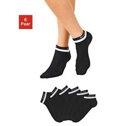 Bench. Damen Kurzsocken "Damen Sport und Freizeitsocken", Gr. 35, schwarz, Baumwolle, Elasthan, Polyamid, unifarben, Socken, mit doppelten B&uuml;ndchen
