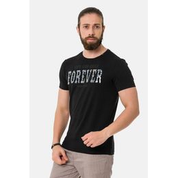 Cipo & Baxx CIPO & BAXX Herren T-Shirt "T-Shirt"schwarz, Gr. M, bedruckt, 95% Baumwolle, 5% Elasthan, Shirts, mit Rundhals-Ausschnitt