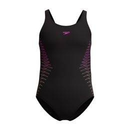 Speedo M&auml;dchen Badeanzug "Placement Muscleback", orange, Gr. 152, Obermaterial: 80% Nylon, 20% Elasthan, Badeanz&uuml;ge, sportliche Ausrichtung,
