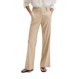 Marc O'Polo MARC O'POLO Damen Chinohose "aus Viskose-Leinen-Stretch", beige, Gr. 46, unifarben, Obermaterial: 53% Leinen, 45% Viskose, 2% Elasthan, Hosen