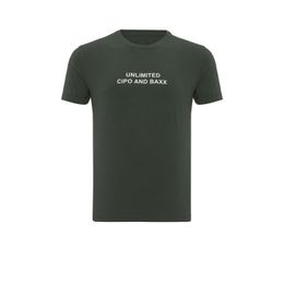Cipo & Baxx CIPO & BAXX Herren T-Shirt "CT827", gr&uuml;n, Gr. XXL, uni, Obermaterial: 95% Baumwolle CO. 5% Elasthan EL., Shirts, in Regular Fit