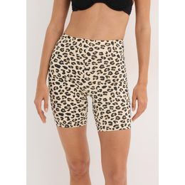 bonprix Damen Feinstrumpfleggings, Gr. 52, beige, Obermaterial: 80% Polyamid, 20% Elasthan, Strumpfhosen, mit Leo-Print, aus Polyamid und Elasthan,