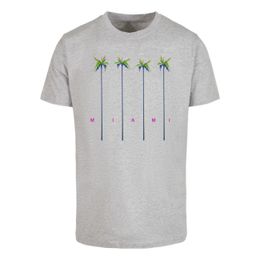 MisterTee Herren T-Shirt "MisterTee Herren Miami Palms Tee", grau, Gr. S, unifarben, 100% Baumwolle, Shirts