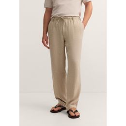 Bugatti Herren Chinohose, beige, Gr. 40, unifarben, 52% Leinen, 48% Baumwolle, Hosen, Regular Fit aus Leinen-Baumwolle