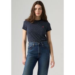 Levi's LEVI'S Damen T-Shirt "PERFECT TEE", blau, Gr. XS, Single Jersey, Obermaterial: 100% Baumwolle, Shirts, mit All-Over Print