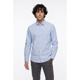 Jack & Jones JACK & JONES Herren Langarmhemd "JJCOLE POPLIN STRIPE SHIRT LS", blau, Gr. S, unifarben, Web, Obermaterial: 100% Baumwolle, Hemden