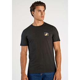 LINDBERGH Herren T-Shirt, schwarz, Gr. XL, bestickt, unifarben, Single Jersey, Obermaterial: 100% Baumwolle, Shirts, mit Statement-Stickerei auf der