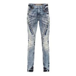 CIPO & BAXX Herren Straight-Jeans "Cipo & Baxx Jeans DENIM", blau, Gr. 42, uni, Obermaterial: 98% Baumwolle CO. 2% Elasthan EL., Jeans, Straight