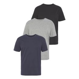 MAN'S WORLD MAN'S WORLD Herren T-Shirt "neue Farben Preis-Leistungs Bestseller Auch in Gro&szlig;en Gr&ouml;&szlig;en", schwarz, Basic, Gr. 60, meliert, unifarben, Single Jersey,