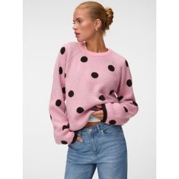 V&eacute;ro Moda VERO MODA Damen Rundhalspullover "VMLIV LS KNIT EXP EXP", rosa, Gr. XS, gepunktet, Strick, Obermaterial: 50% Polyacryl, 50% Polyester, Pullover,
