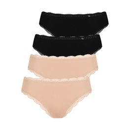 LISCA Damen Slip "4er Pack Damen Slip Everyday", Gr. L, bunt, Obermaterial: 75% Baumwolle CO. 15% Polyamid PA. 10% Elasthan EL., Unterhosen