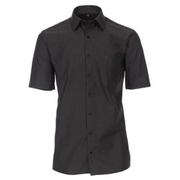 Casamoda Herren Kurzarmhemd, schwarz, Gr. 41, unifarben, Web, Obermaterial: 100% Baumwolle, Hemden, Businesshemd / Hemdkragen mit Knopfleiste /