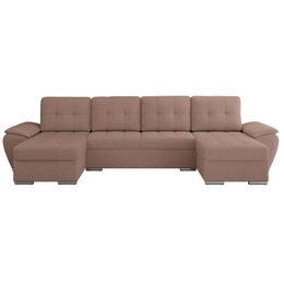 M&ouml;bel Kraft Wohnlandschaft mit Schlaffunktion Umbria rosa/pink Ma&szlig;e (cm): B: 336 H: 85 &raquo; M&ouml;bel Kraft