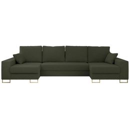 M&ouml;bel Kraft Wohnlandschaft mit Schlaffunktion Dorain gr&uuml;n Ma&szlig;e (cm): B: 312 H: 95 &raquo; M&ouml;bel Kraft