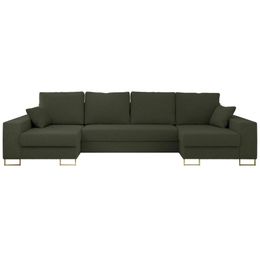 Wohnlandschaft mit Schlaffunktion Dorain gr&uuml;n Ma&szlig;e (cm): B: 312 H: 95 Sofas > Sofas nach Material > Stoffsofas &raquo; Sofa DE