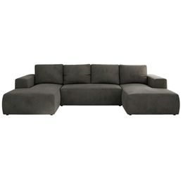 Wohnlandschaft mit Schlaffunktion Trentino grau Ma&szlig;e (cm): B: 334 H: 91 Sofas > Sofas nach Material > Stoffsofas &raquo; Sofa DE