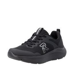 RIEKER SPORT Herren Plateausneaker, Gr. 43, schwarz, Textil, Schuhe, Sport-Sneaker, Halbschuh, Schn&uuml;rschuh, Freizeitschuh mit Plateau
