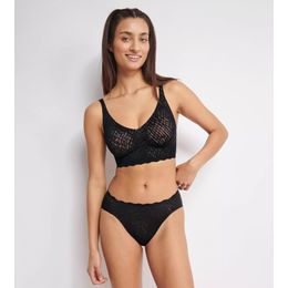 Sloggi Damen Bralette "ZERO Feel Bliss", Gr. S, schwarz, Spitze, Obermaterial: 76% Polyamid, 24% Elasthan, BHs, herausnehmbare, atmungsaktive Pads,