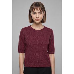 V&eacute;ro Moda VERO MODA Damen Strickjacke "VMDOFFY 2/4 O-NECK BUTTON CARDIGAN NOOS"windsor wine detail:with schwarz melange, Gr. S, meliert, Strick, Obermaterial: