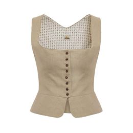 Almsach Damen Trachtenbluse "Mieder MA-ISA", grau, Gr. 48, Obermaterial: 100% Leinen LI., Blusen