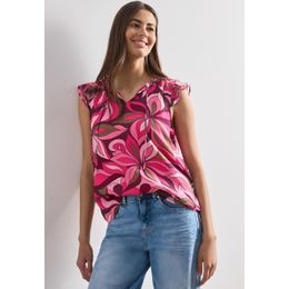 Street One Damen Blusentop, pink, Gr. 36, gebl&uuml;mt, Stoff, 100% Polyester, Blusen, in Blusen-Optik