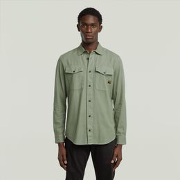 G-Star Raw G-STAR Herren Jeanshemd "Marine Slim", gr&uuml;n, Gr. M, Web, Obermaterial: 100% Baumwolle, Hemden, mit Pattentaschen