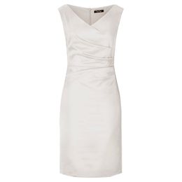 Vera Mont Damen Etuikleid "Damen mit Raffung", wei&szlig;, Gr. 46, Satin, Obermaterial: 96% Polyester, 4% Elasthan. Futter: 100% Polyester, Kleider, Falten