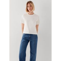 Mavi Damen T-Shirt "Mavi PRINTED TSHIRT", wei&szlig;, Gr. L, unifarben, 100% Baumwolle, Shirts, T-Shirt mit Mavi Logo