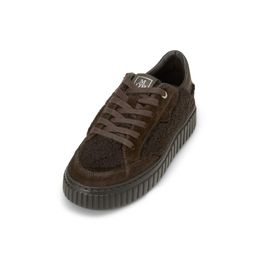 Marc O'Polo MARC O'POLO Damen Sneaker "aus Teddyfell mit Echtleder-Details", Gr. 40, braun, Obermaterial: 100% Polyester, unifarben, Schuhe