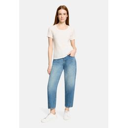 Cartoon Damen Kurzarmshirt "Damen mit Struktur", wei&szlig;, Gr. 36, Obermaterial: 64% Baumwolle, 34% Polyester, 2% Elasthan, Shirts