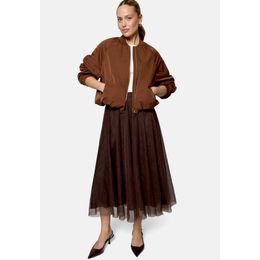 Zero Damen Midirock "Damen mit Falten", braun, Gr. 42, transparent, T&uuml;ll, Obermaterial: 100% Polyester, R&ouml;cke, Material